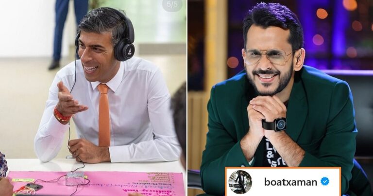 Aman Gupta Shares Witty Post After Rishi Sunak Was Seen Wearing boAt ... Aman Gupta Shares Witty Post After Rishi Sunak Was Seen Wearing boAt ...