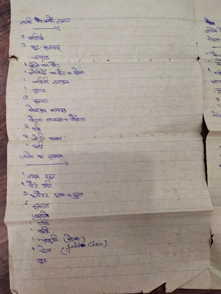 Netizen Shares Four-Page Wedding Dowry List Of Their Bua From 1993 ...