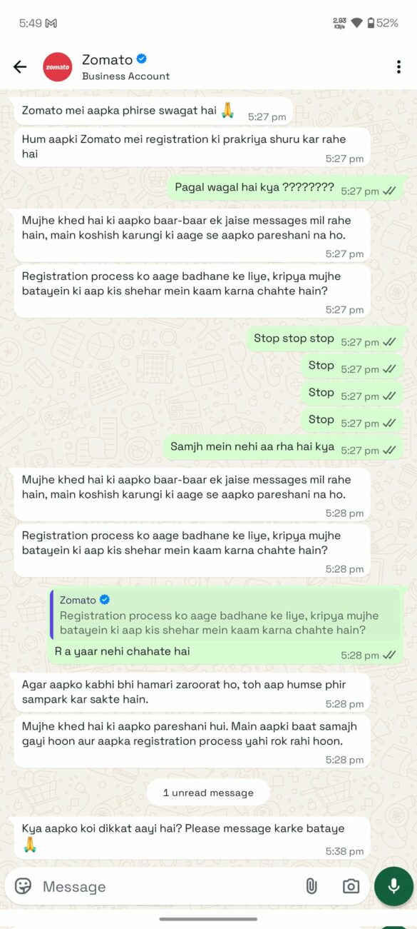 Zomato Responds After User Complains About Repeated Spam Messages From ...